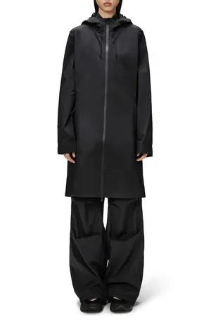 Rains Suva Waterproof Hooded Raincoat - Black