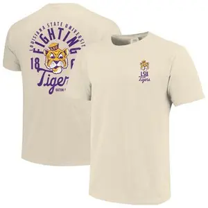 IMAGE ONE Lsu Tigers Comfort Colors Mascot Overlay T-shirt - Cream