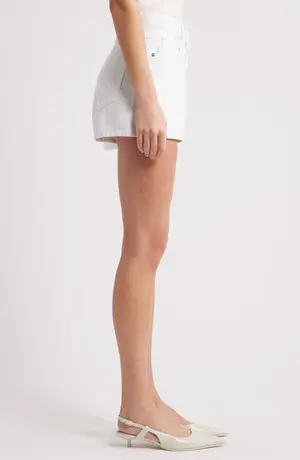 FRAME Hang High-waist Denim Shorts - White