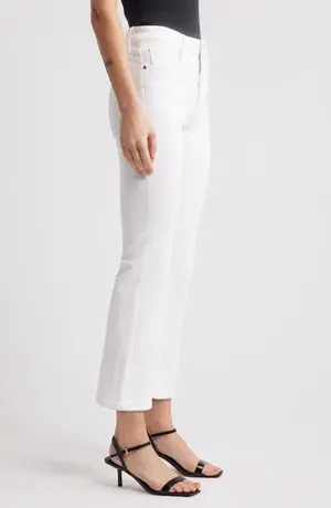 FRAME The Reboot High Waist Ankle Bootcut Jeans - White