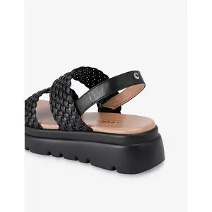 Carvela Krypton Metallic Woven-strap Leather Sandals - Black