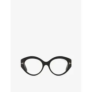 TOM FORD Round-frame Acetate Optical Glasses - Black
