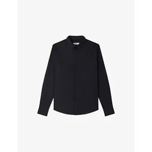 Sandro Classic Long-sleeve Cotton-blend Shirt - Black