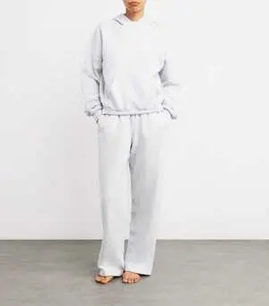 SKIMS Cotton-blend Fleece Straight Sweatpants - Grey