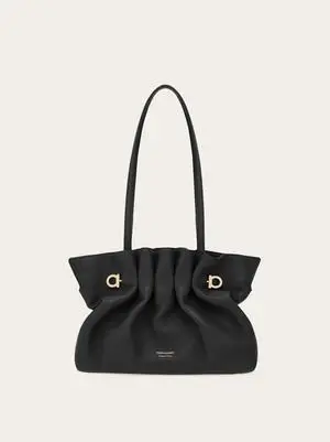 FERRAGAMO Soft Shoulder Bag - Black