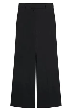 Theory Linen Blend Wide Leg Pants - Black