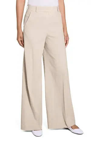 Theory Linen Blend Wide Leg Pants