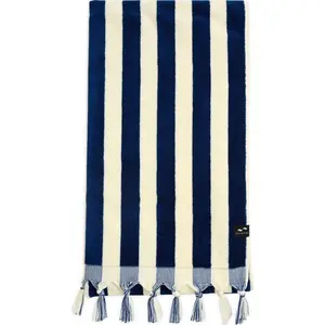 SLOWTIDE Cabana Striped Turkish Cotton Towel - Deep Pool