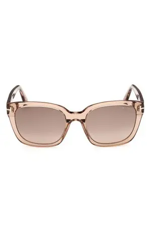 TOM FORD 53mm Square Sunglasses - Light Brown/gradient Brown