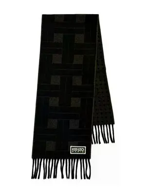 Kenzo Logo-patch Scarf - Green