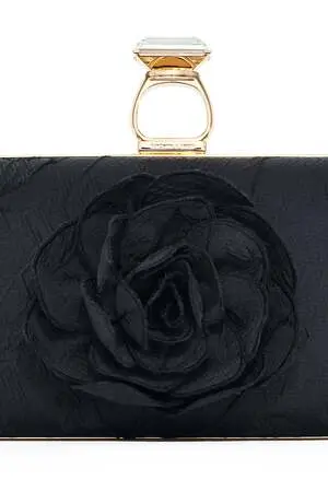 Sachin & Babi On The Rocks With Rose Convertible Clutch - Black