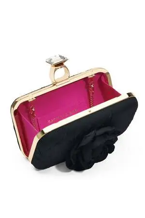 Sachin & Babi On The Rocks With Rose Convertible Clutch - Black