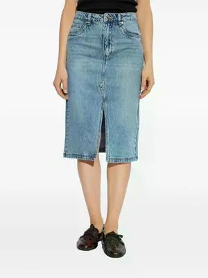 GESTUZ Logo Patch Denim Skirt