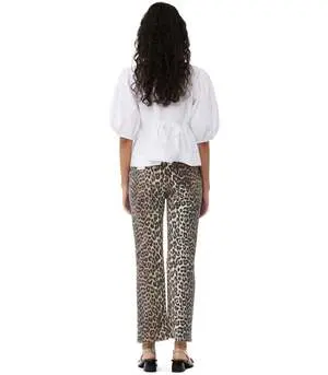 GANNI Leopard Print Flare Jeans