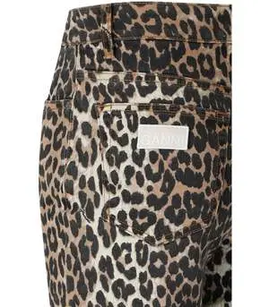 GANNI Leopard Print Flare Jeans