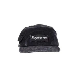 Supreme Corduroy Pocket Camp Cap - Black