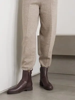 Loro Piana Kilda Paneled Leather Ankle Boots - Brown