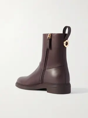 Loro Piana Kilda Paneled Leather Ankle Boots - Brown