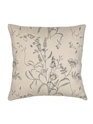 Anaya English Garden Linen Euro Pillow With Down Alternative Insert - Natural Linen
