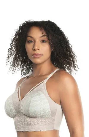 Parfait Mia Wire-free Padded Lace Bralette - Sandstone