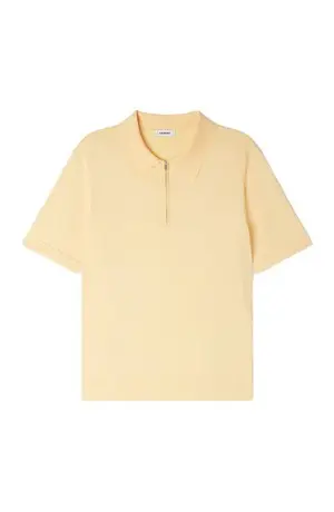 Sandro Knitted Polo With Zip Collar - Light Yellow