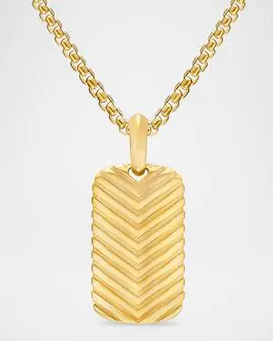 David Yurman Chevron Tag Enhancer In 18k 27mm - Gold