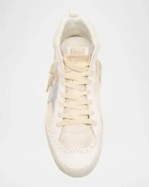 GOLDEN GOOSE Slide Mixed Leather Mid-top Sneakers - Beige/white/silver/p