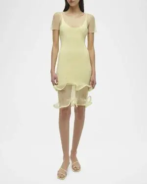 Simkhai Jett Short-sleeve Ribbed Dress