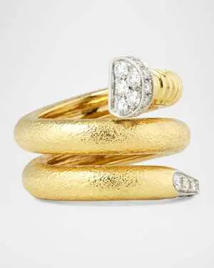 David Webb 18k Gold And Diamond Nail Ring - Yellow Gold & Diamond
