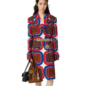 Miu Miu Printed Natté Double-breasted Coat
