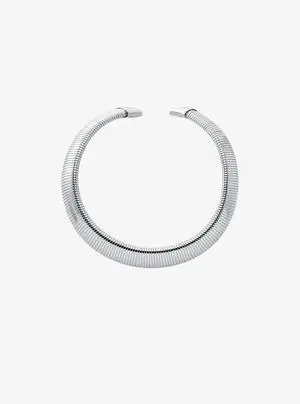 Michael Kors Precious Metal-plated Brass Collar Necklace - Silver