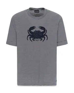 Emporio Armani Embroidered Crab Tee - Navy/white
