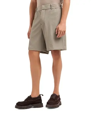 Emporio Armani Regular Fit Stretch Bermuda Shorts - Tan