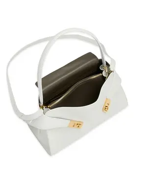 FERRAGAMO Hug Leather Handbag - Optic White