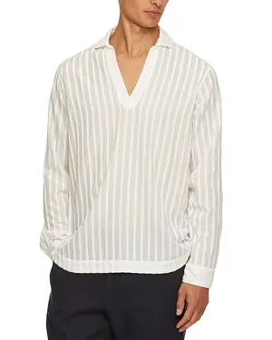 Orlebar Brown Ridley Tonal Chenille Stripe Shirt - White