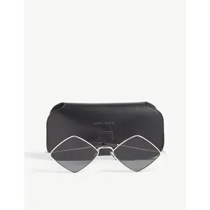 Saint Laurent Lisa Diamond-frame Sunglasses - Silver