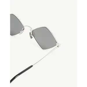 Saint Laurent Lisa Diamond-frame Sunglasses - Silver