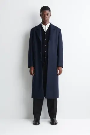Cos Merino Wool V-neck Cardigan With Ribbed Trims And Pockets