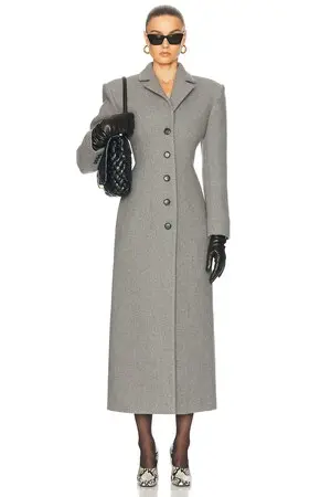EAVES Yaron Manteco Wool Coat - Light Grey