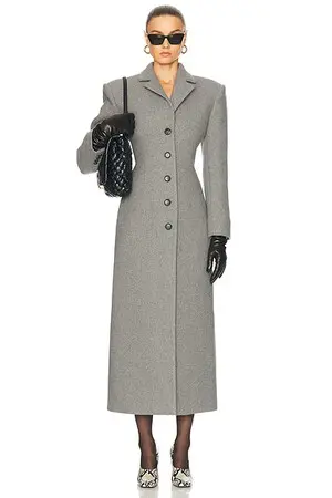 EAVES Yaron Manteco Wool Coat - Light Grey