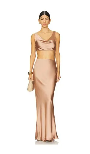 Norma Kamali Maria Cropped Top - Cappuccino