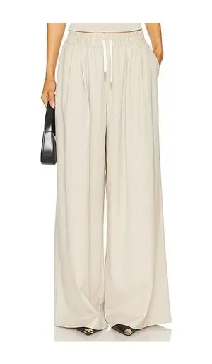 ST. AGNI Pinstripe Wool Drawstring Pants