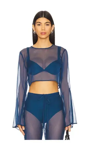 SHANI SHEMER Phoenix Crop Top - Blue Opal