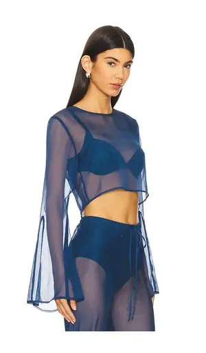 SHANI SHEMER Phoenix Crop Top - Blue Opal