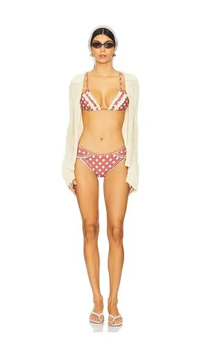 For Love & Lemons Denim Dot Bikini Bottom
