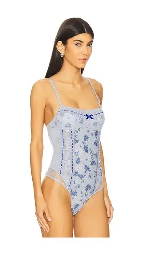 Free People Sara Corset Bodysuit - Blue Combo