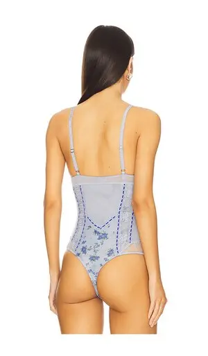 Free People Sara Corset Bodysuit - Blue Combo