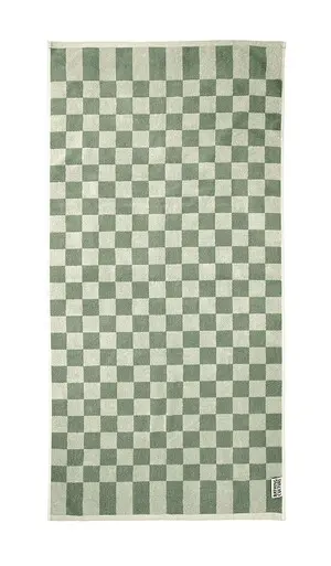 BATHING CULTURE Bathhouse Check Organic Body Towel - Sage