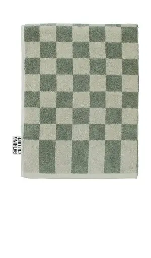 BATHING CULTURE Bathhouse Check Organic Body Towel - Sage
