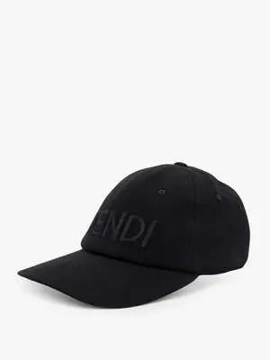 Fendi Stretch Cotton Baseball Cap With Logo Embroidery - Black